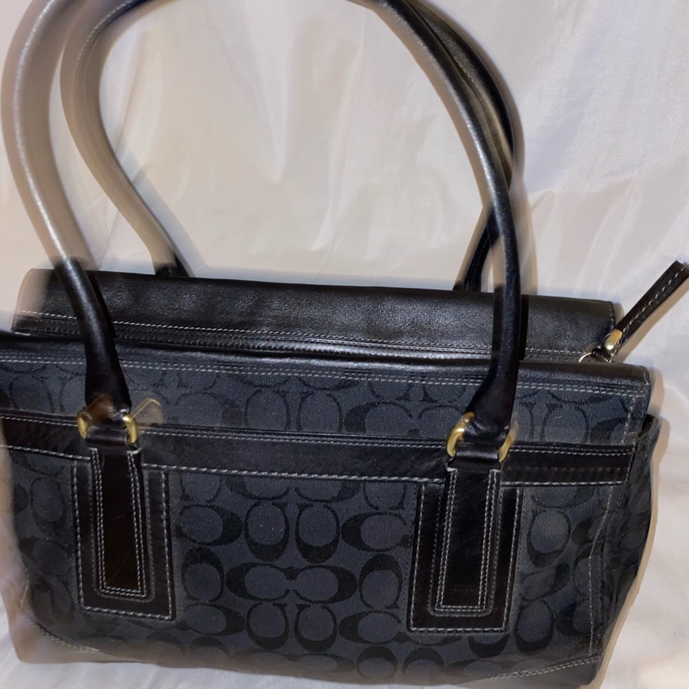 Coach Hampton Signature Leather Satchel - Gem